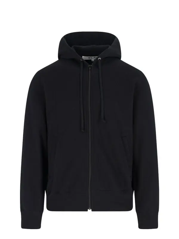 Play Comme Des Garcon Graphic Heart Logo Cotton Crewneck Sweatshirt - Black