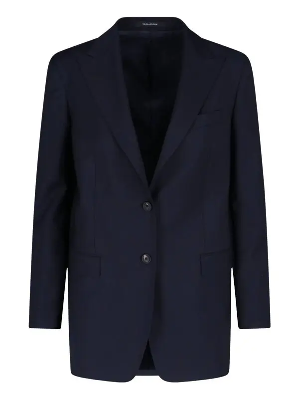 Tagliatore Virgin Wool Stretch Tailored Jacket With Notch Lapel - Blue