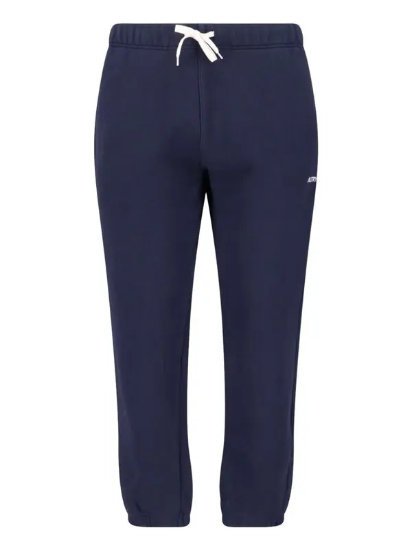 AUTRY 100% Cotton Tapered Joggers - Blue