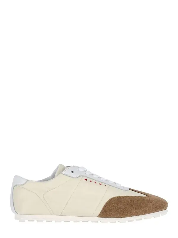 Marni Paneled Leather And Polyamide Sneakers - White