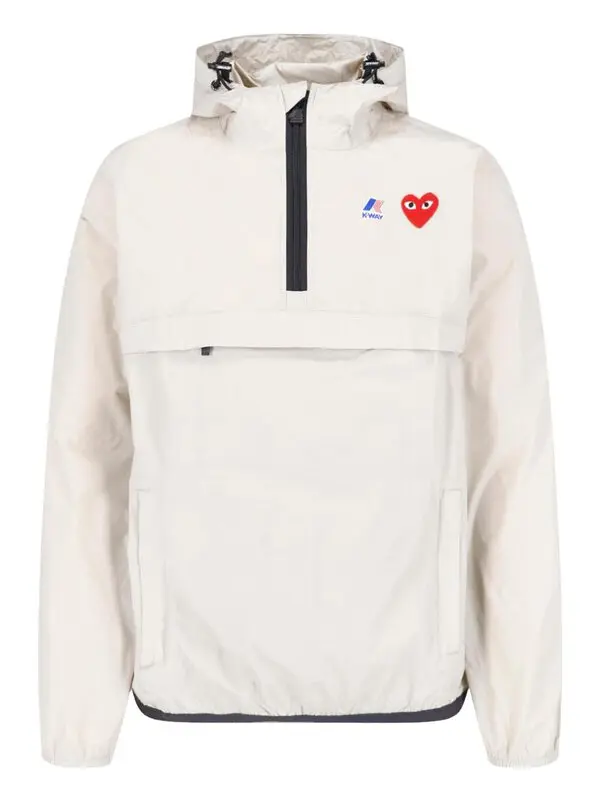 Play Comme Des Garcon Logo Lightweight Jacket - Beige
