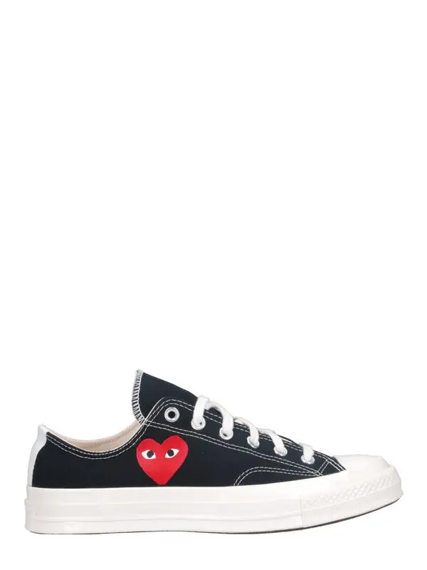 Play Comme Des Garcon Low-top Canvas Sneakers With Graphic Detail - Black