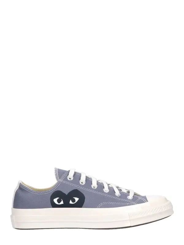 Play Comme Des Garcon Cotton Lace-up Low Top Sneakers - Grey