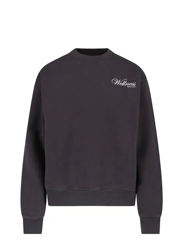 SPORTY & RICH Cotton Crewneck Sweatshirt - Brown