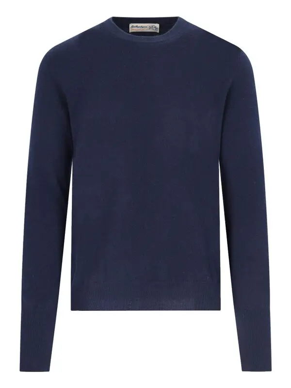 BALLANTYNE Crewneck Sweater With Ribbed Trim - Blue