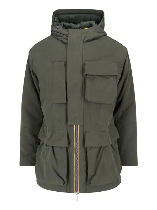 K-WAY Water-resistant Hooded Padded Jacket - Green