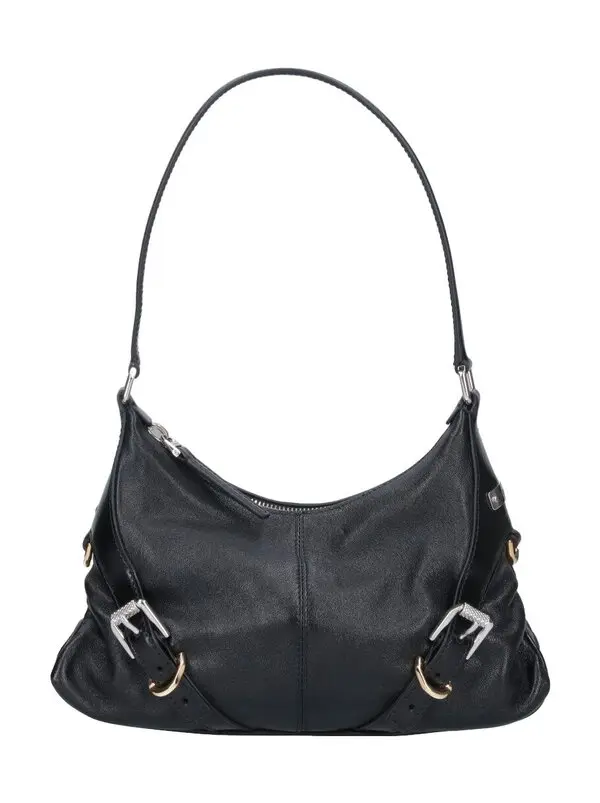 Givenchy Lamb & Calf Leather Shoulder Bag With Brass Hardware - Black