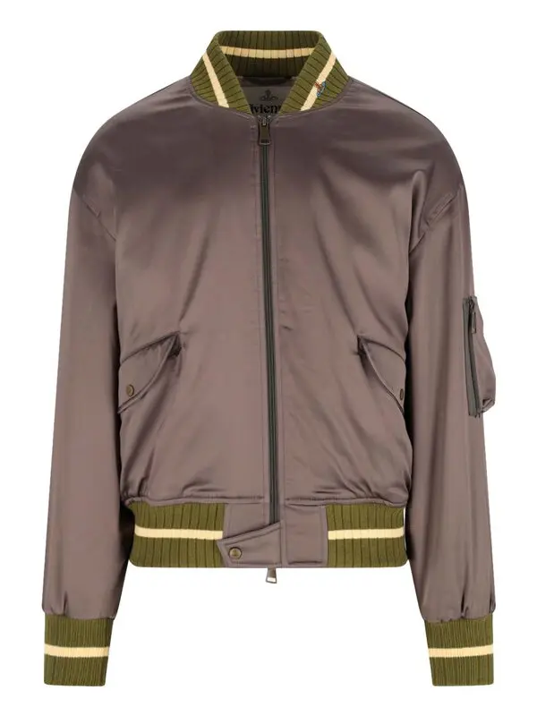 VIVIENNE WESTWOOD Zip-up Bomber Jacket - Beige