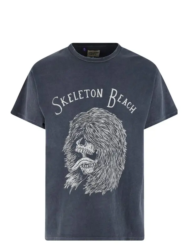 GALLERY DEPT. Graphic Distressed 100% Cotton T-shirt - Black