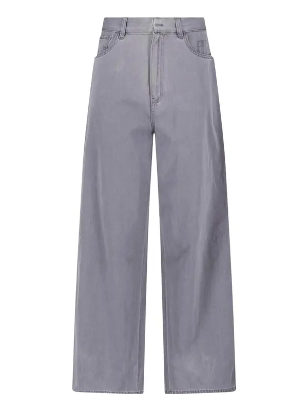 SA SU PHI 100% Cotton Wide Leg Jeans - Grey