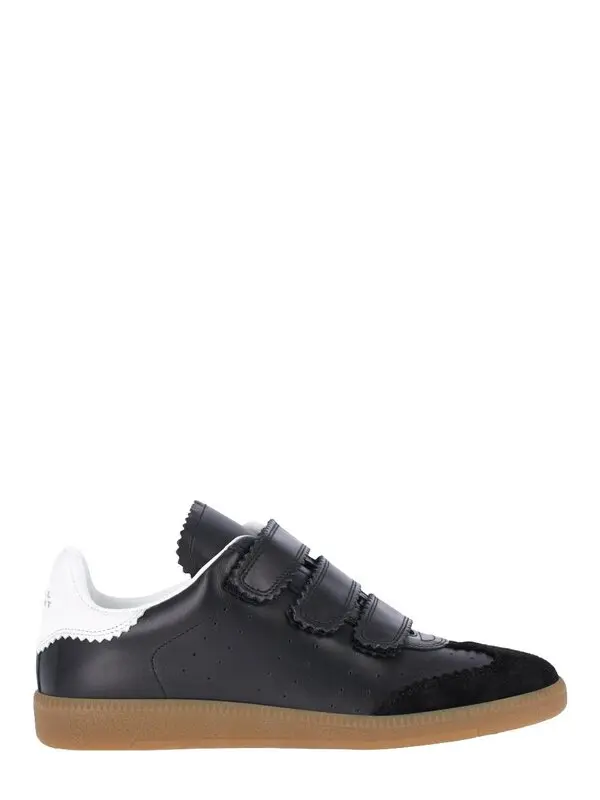 Isabel Marant Étoile Cowhide Leather Velcro Sneakers - Black