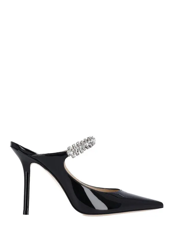 JIMMY CHOO Crystal-embellished Pointed Toe Mule Pumps - Black