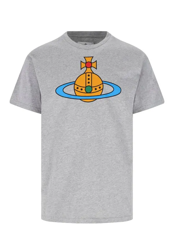 VIVIENNE WESTWOOD 100% Cotton Crewneck T-shirt - Grey