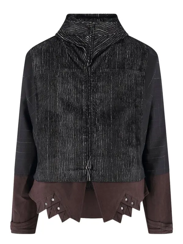 KIKO KOSTADINOV Tailored Jacket With Textured Front And Draped Hem - Black