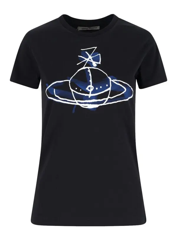 VIVIENNE WESTWOOD Orb Logo Cotton T-shirt - Black