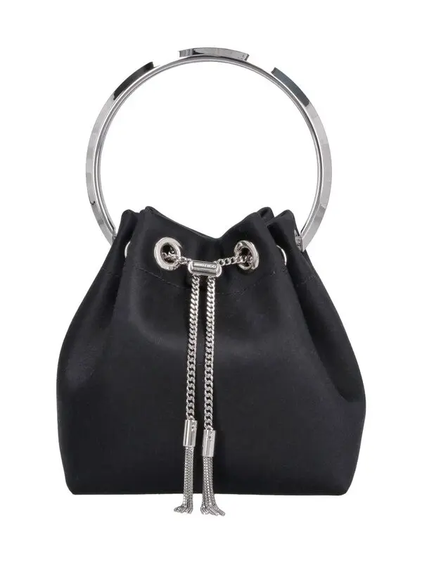 JIMMY CHOO Bon Bon Small Beaded Fabric & Brass Crossbody Bag - Black