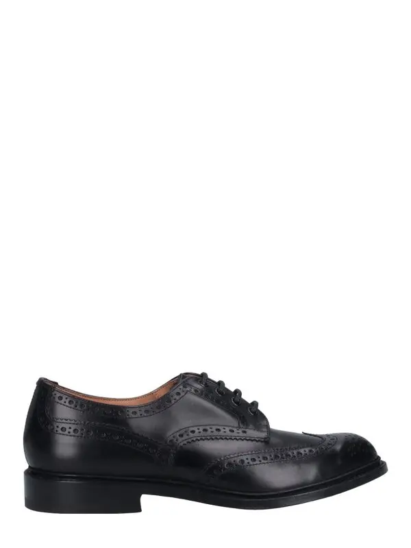 TRICKER'S Leather Flat Oxford Shoes With Rubber Sole - Black