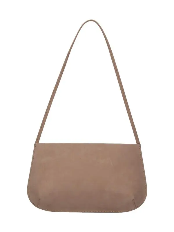 FANE Nubuck Leather Shoulder Bag - Beige