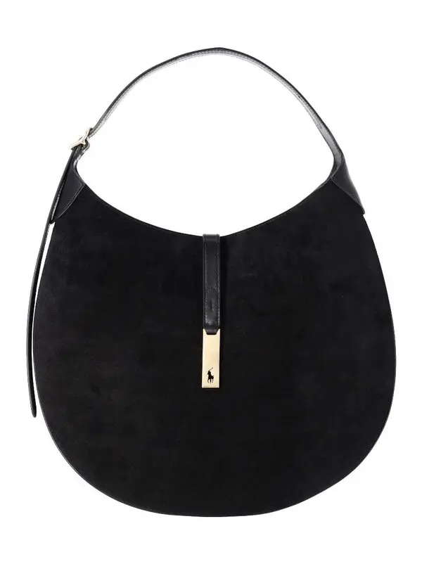 Polo Ralph Lauren Leather Suede Handbag - Black