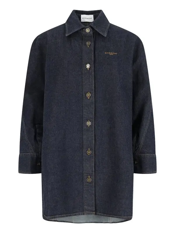 Givenchy 100% Cotton Poplin Shirt - Blue