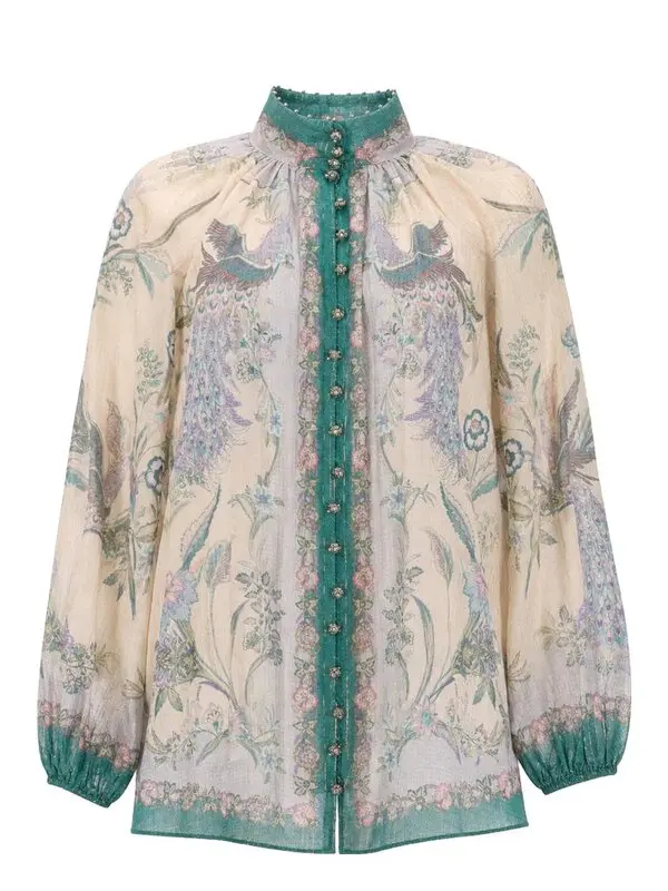 Zimmermann Sheer Printed Button-front Blouse - Multicolour