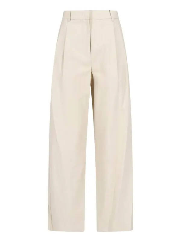 DUNST High-waisted Wide-leg Trousers - Beige