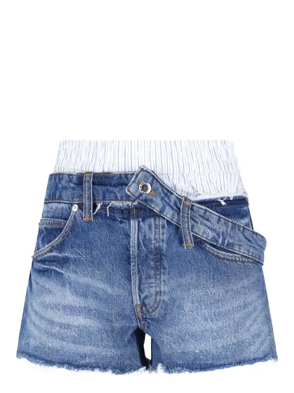 Alexander Wang 100% Cotton Denim Shorts - Blue
