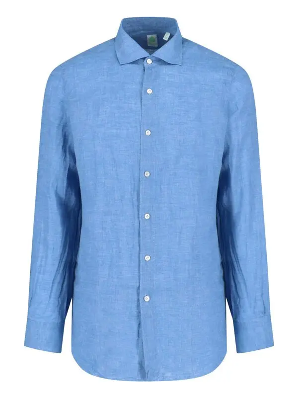 FINAMORE 1925 100% Linen Shirt Luigi - Blue