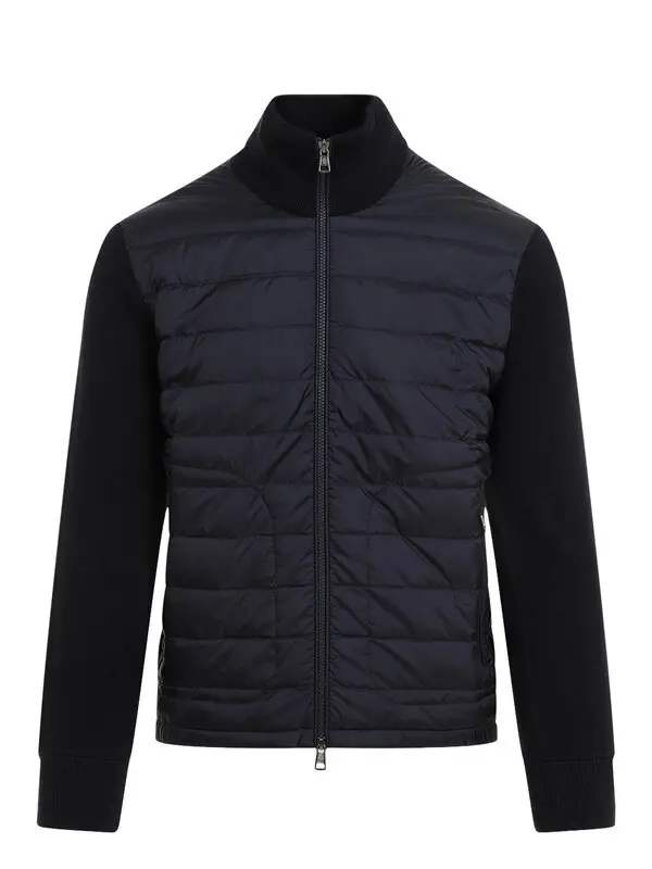 Moncler Virgin Wool & Acrylic Knit Cardigan Jacket - Blue