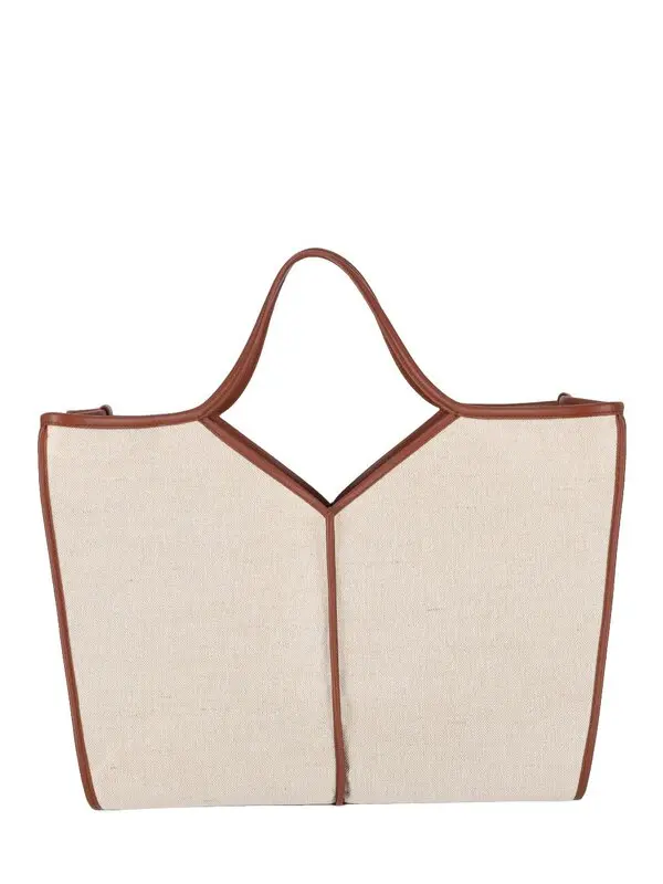 Hereu Natural Jute And Calf Leather Shoulder Bag - White