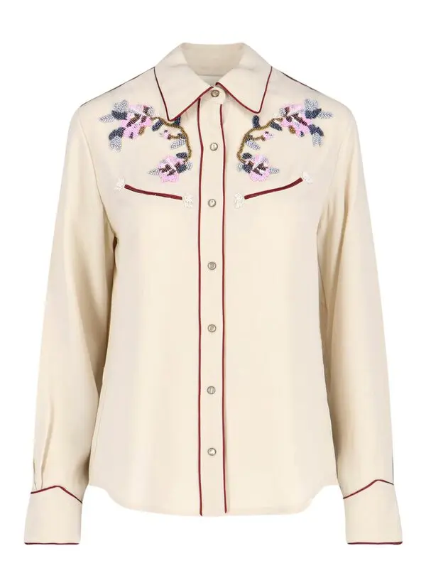 Isabel Marant Étoile Embroidered Western-style Shirt - White