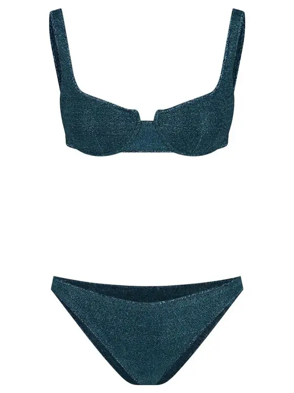 Oseree Lurex Fabric Bikini - Blue
