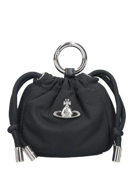 VIVIENNE WESTWOOD Drawstring Bucket Bag With Ring Handle - Black
