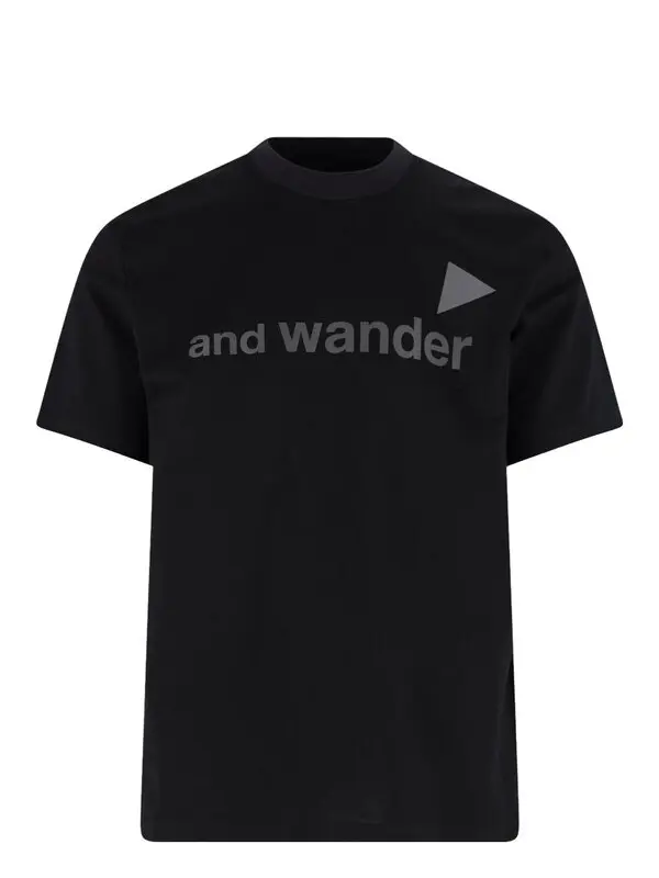 AND WANDER 100% Cotton T-shirt - Black