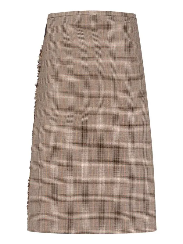 Phoebe Philo Plaid Wool Skirt - Marrone