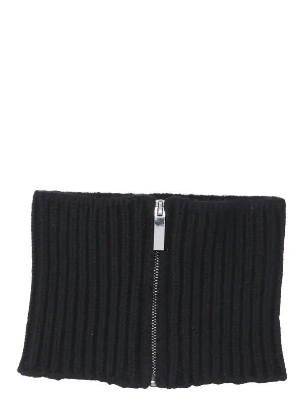 SA SU PHI Ribbed Knit Zip-front Tube Top - Black