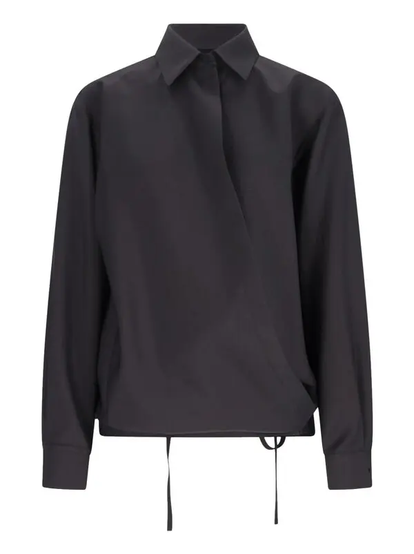 Valentino Garavani Wool & Mohair Blend Silk-trim Shirt - Black