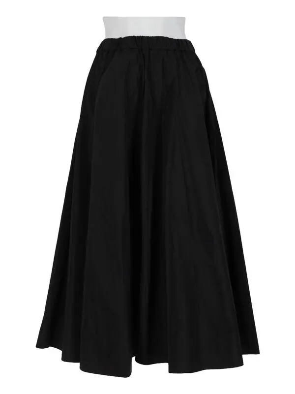 Aspesi Pleated A-line Midi Skirt - Black