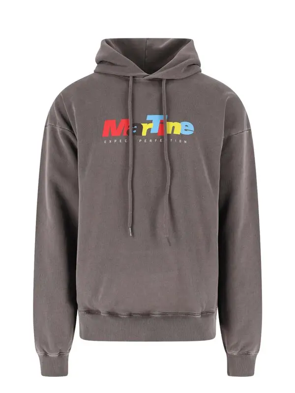Martine Rose Cotton Hooded Sweatshirt With Logo - Brown