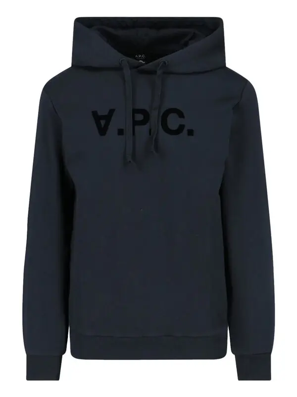 A.p.c. Organic Cotton Printed Hoodie - Black