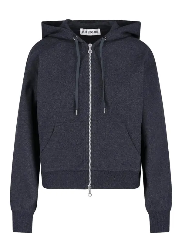 Our Legacy Charcoal Elastic Melton Crewneck Sweater - Black