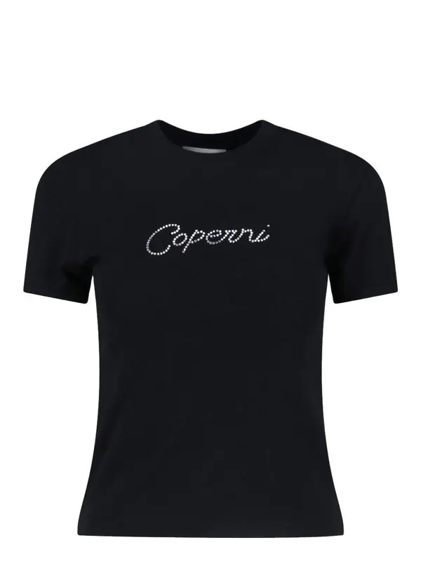 Coperni Organic Cotton Embellished Logo T-shirt - Black
