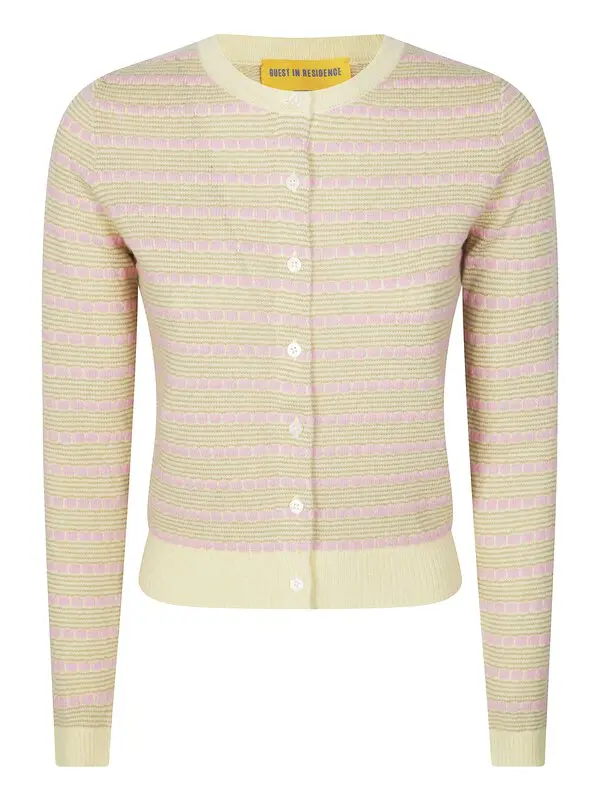 Guest In Residence Pebble Stripe Cashmere Cardigan - Arancione