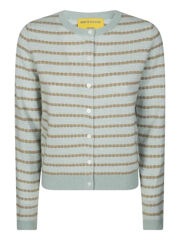 Guest In Residence Pebble Stripe Cashmere Cardigan - Verde