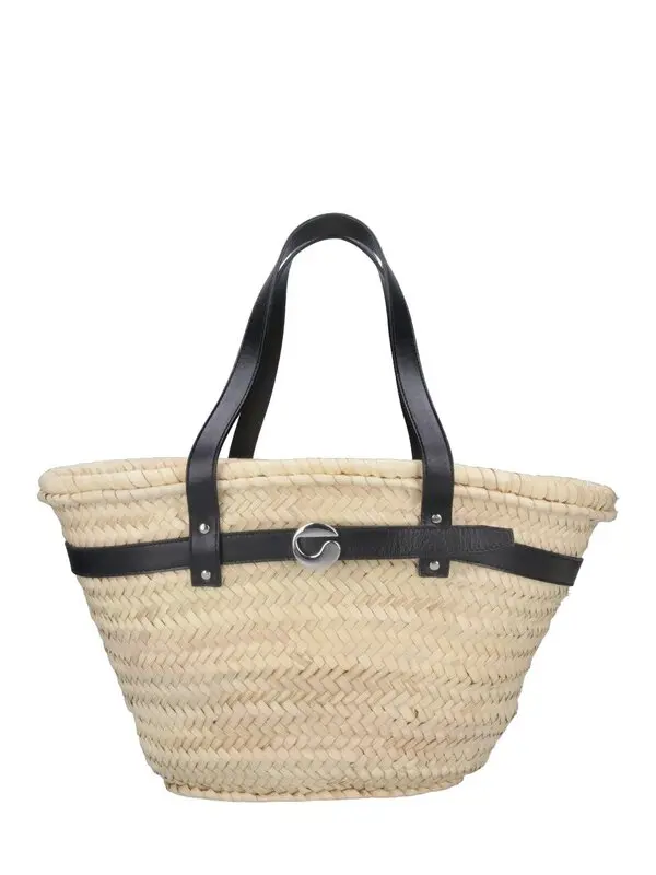 Coperni Lightweight Palm And Leather Tote Bag - Beige