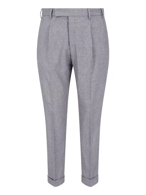 PT TORINO Tailored Pleated Trousers - Grey