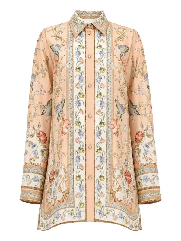Zimmermann Printed Silk Button-up Shirt - Multicolour
