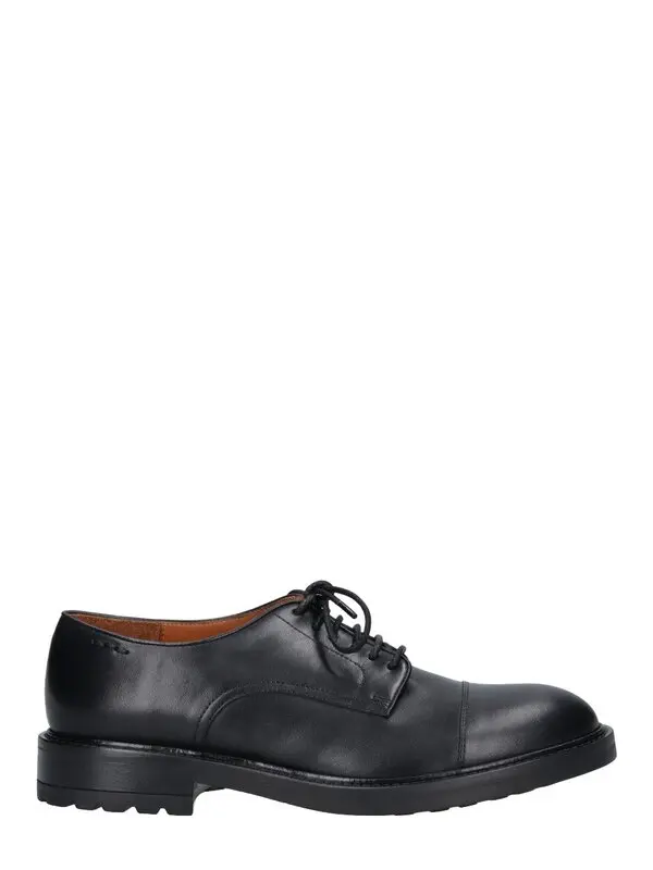 ALEXANDER HOTTO Leather Lace Up Derby Shoes - Black