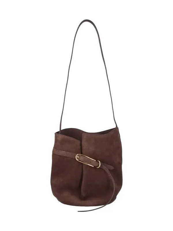 LIFFNER 100% Cow Suede Crossbody Bag - Brown
