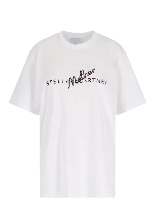 Stella McCartney Sequined Logo T-shirt - White